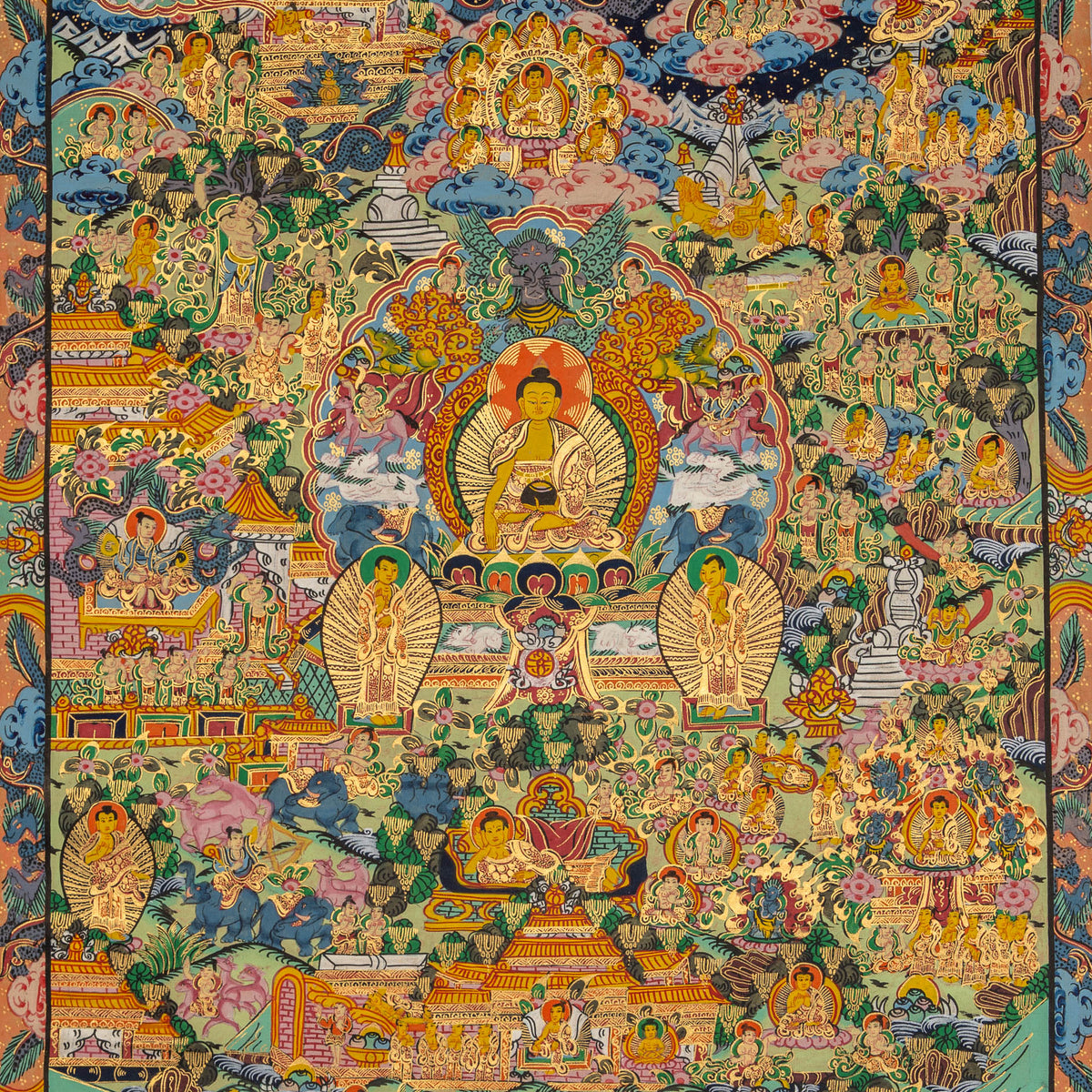 Buddha Life Thangka | Traditional Hand-Painted Artwork – Lucky Thanka