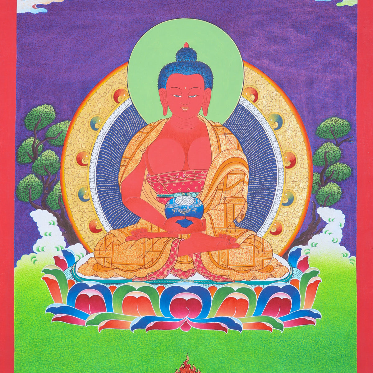 Amitabha Buddha Thangka Painting | Tibetan Buddhist Art – Lucky Thanka