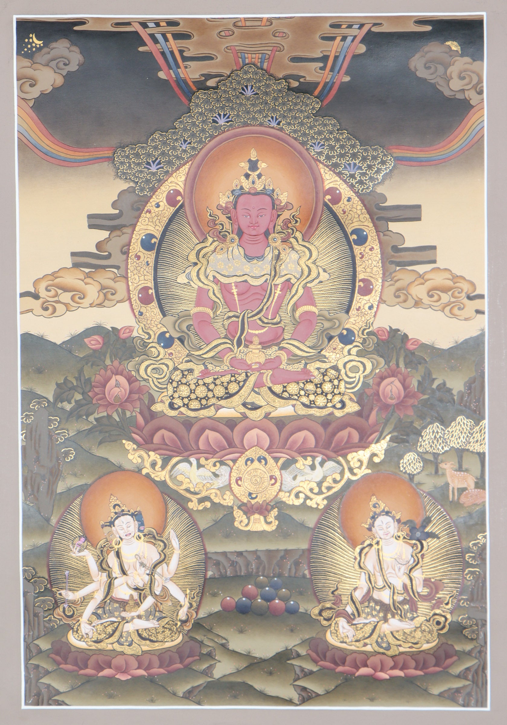 Amitayus Thangka |Tibetan Buddhist Art – Lucky Thanka