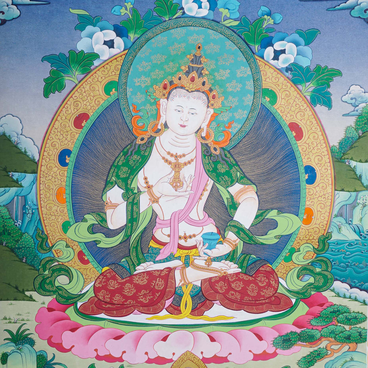 Vajrasattva Thangka Painting | Handpainted Tibetan Art – Lucky Thanka