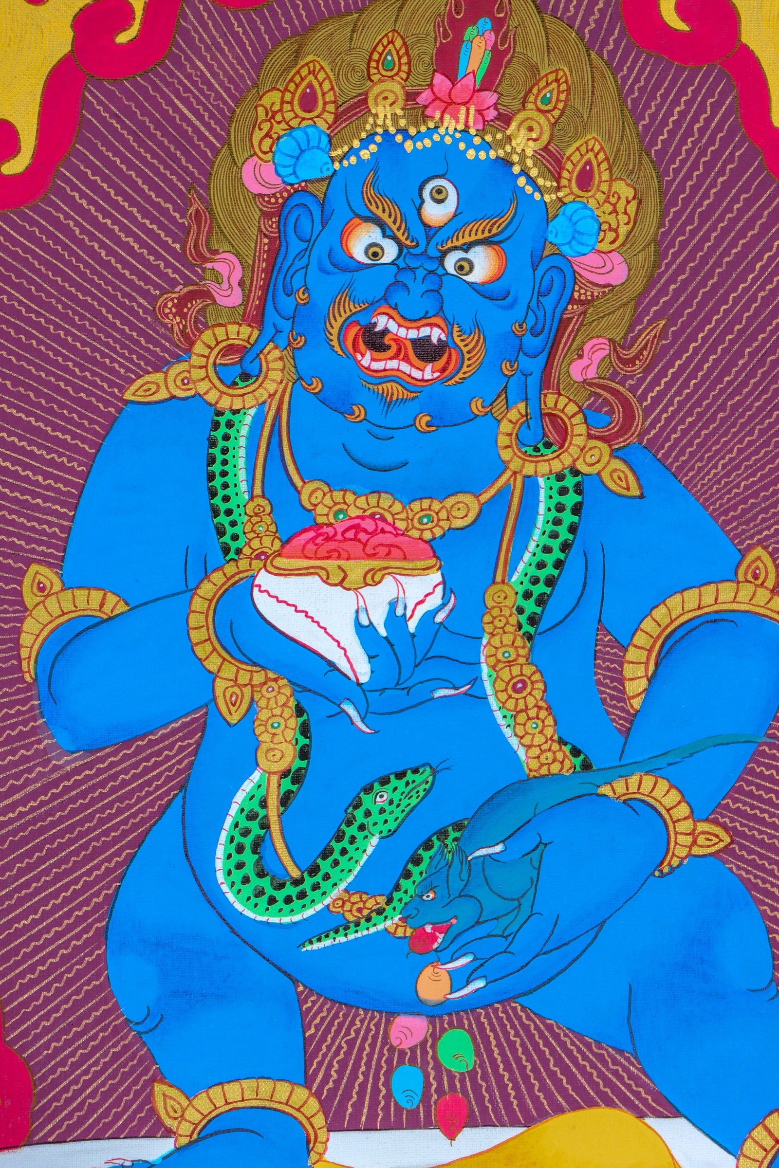 Black Zambala Thangka | Handmade Painting – Lucky Thanka