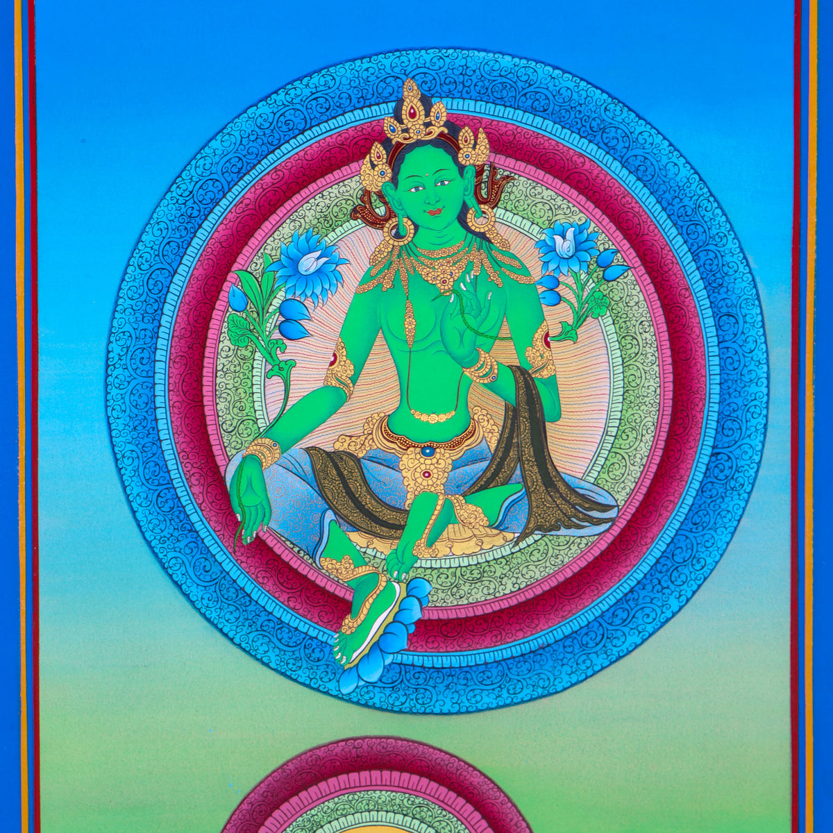 Green Tara Thangka | Tibetan Art – Lucky Thanka
