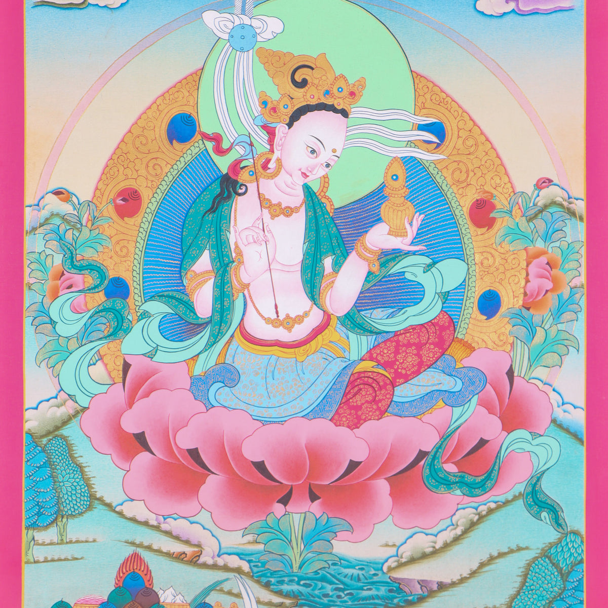 Yeshe Tsogyal Thangka | Tibetan Painting – Lucky Thanka
