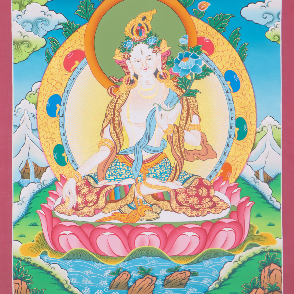 White Tara Thangka | Lucky Thanka