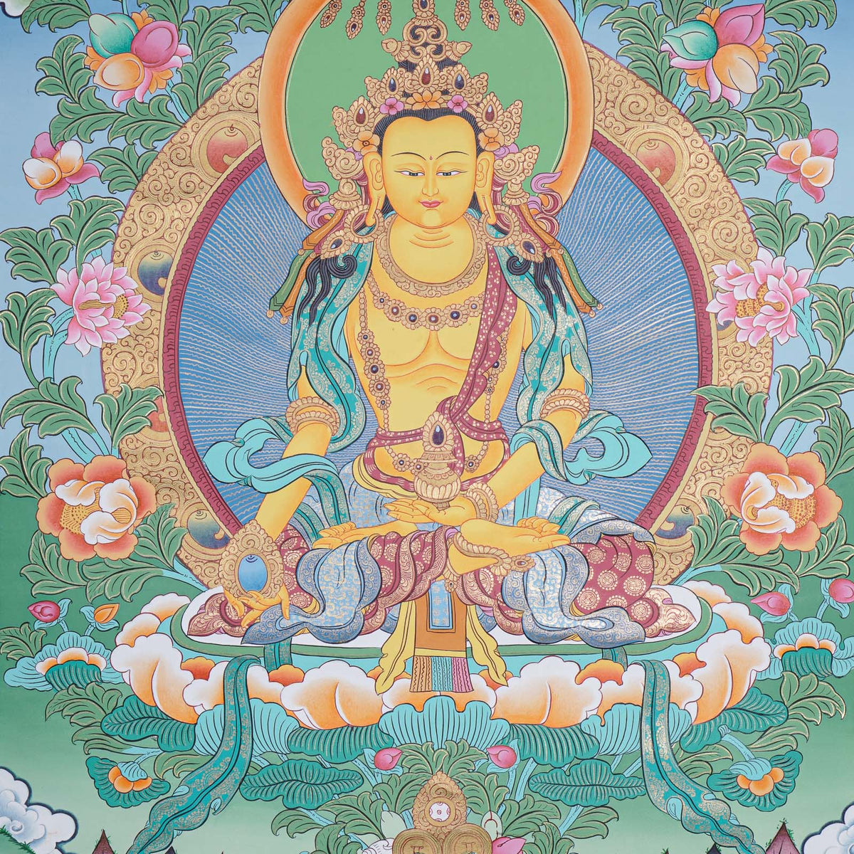 Ratnasambhava Thangka Art | Authentic Buddhism Art – Lucky Thanka