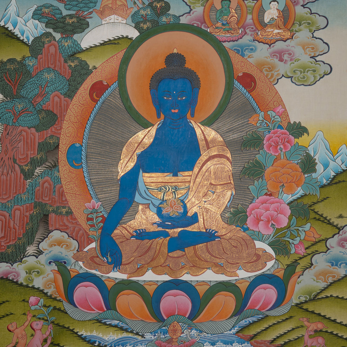 Handcrafted Medicine Buddha Thangka | Peace & Spiritual Energy – Lucky ...