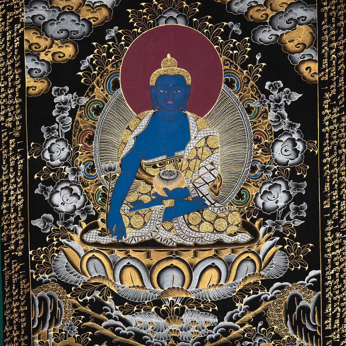Tibetan Medicine Buddha Thangka | Hand-Painted Healing Art – Lucky Thanka