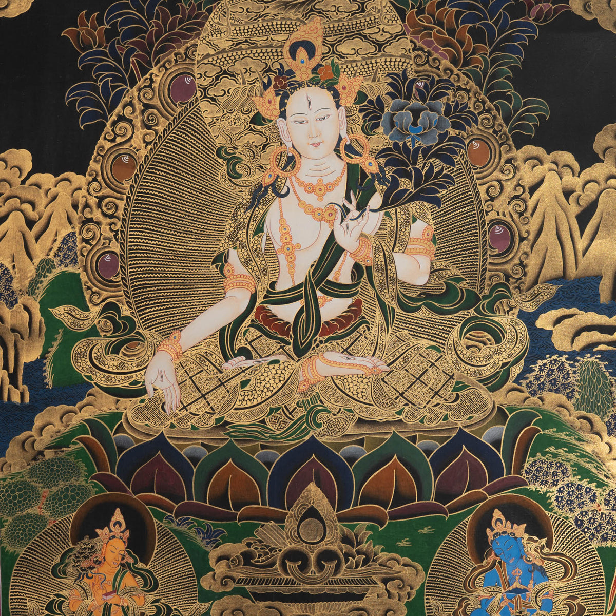 White Tara Thangka | Hand-Painted Tibetan Art of Compassion & Healing ...