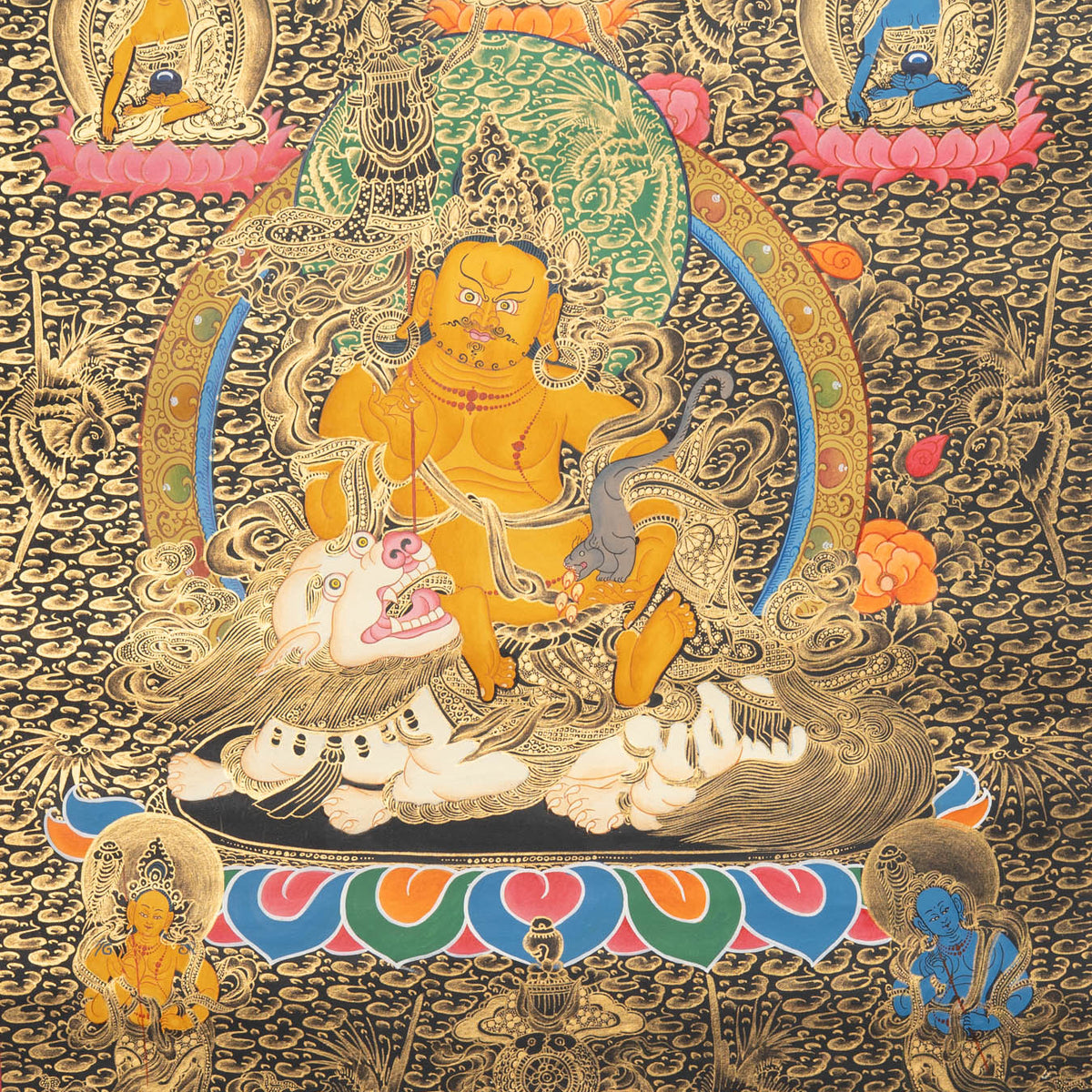 Zambala Thangka | Handcrafted Tibetan Wealth Deity – Lucky Thanka