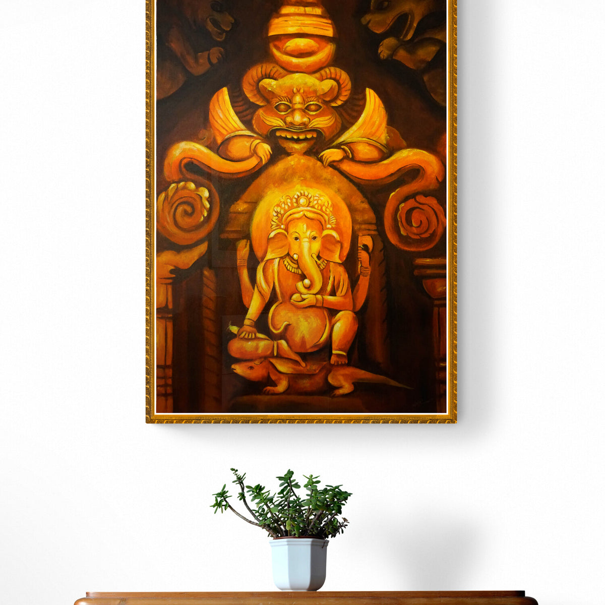 Original Oil Painting of Hindu deity - Ganesh – Lucky Thanka