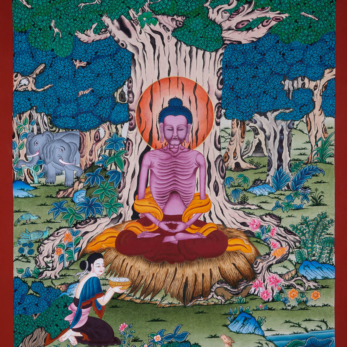 Handpainted Shakyamuni Buddha Thangka - Lucky Thanka