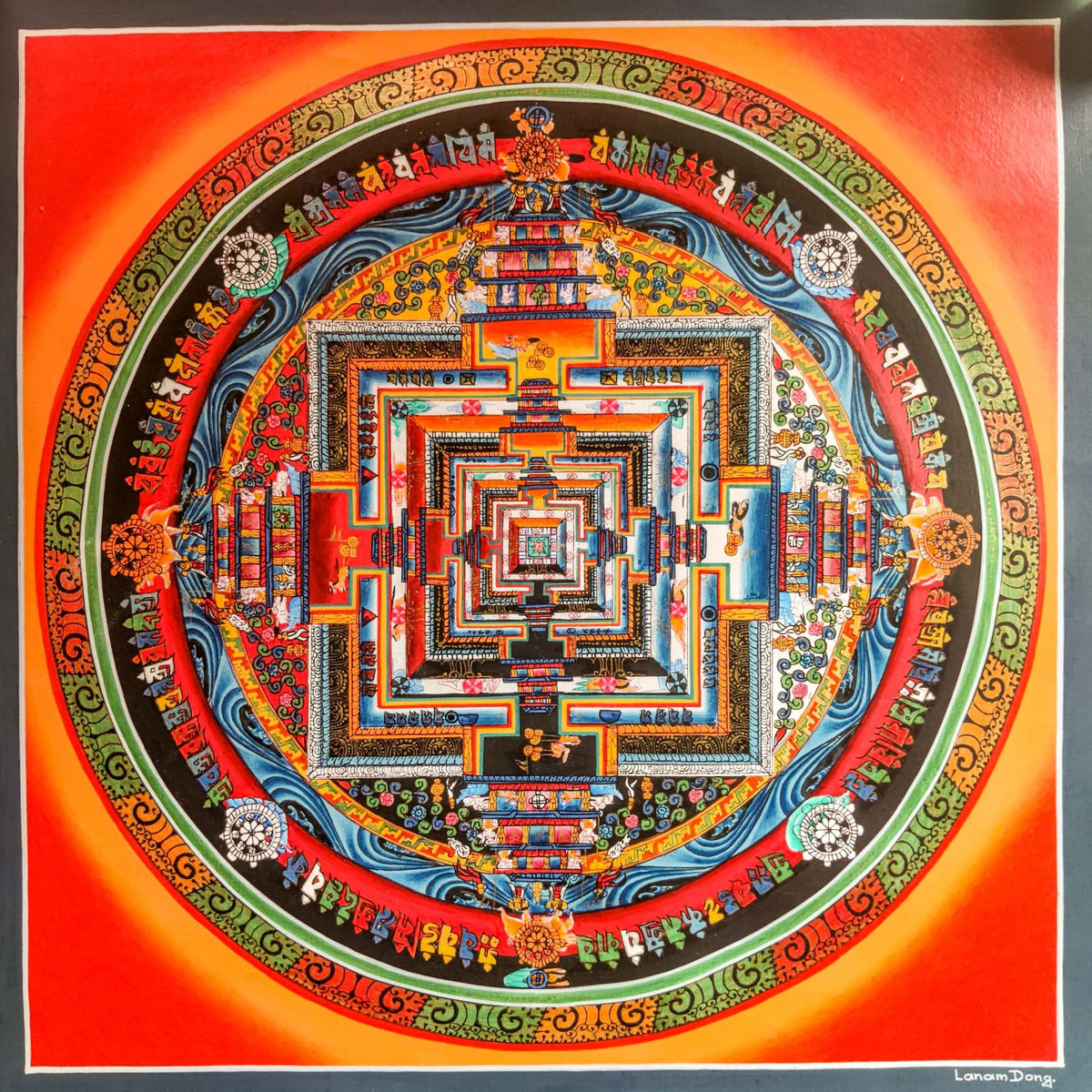 Sun Rise Energy Tibetan Mandala Painting – Lucky Thanka